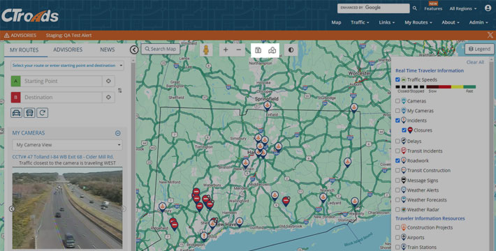 Connecticut Traffic, Live Traffic Reports & Traffic Map | CT Roads